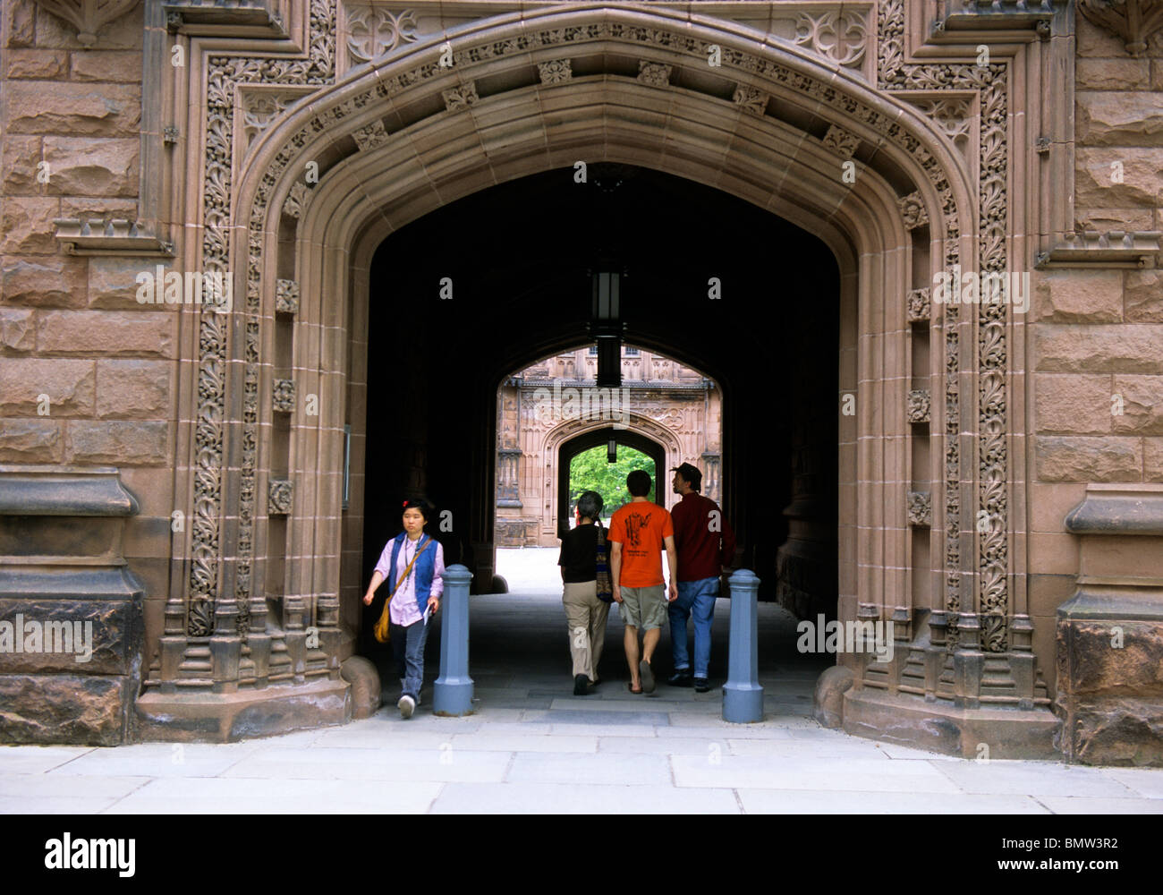Princeton University East Pyne Hall. Students walking through the arch ...