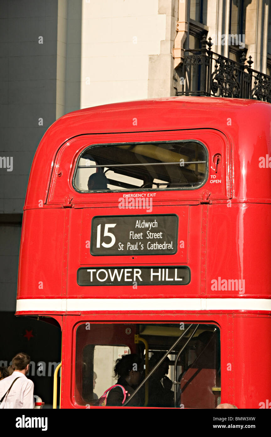 a routemaster number 15 bus in the cty of london Stock Photo - Alamy