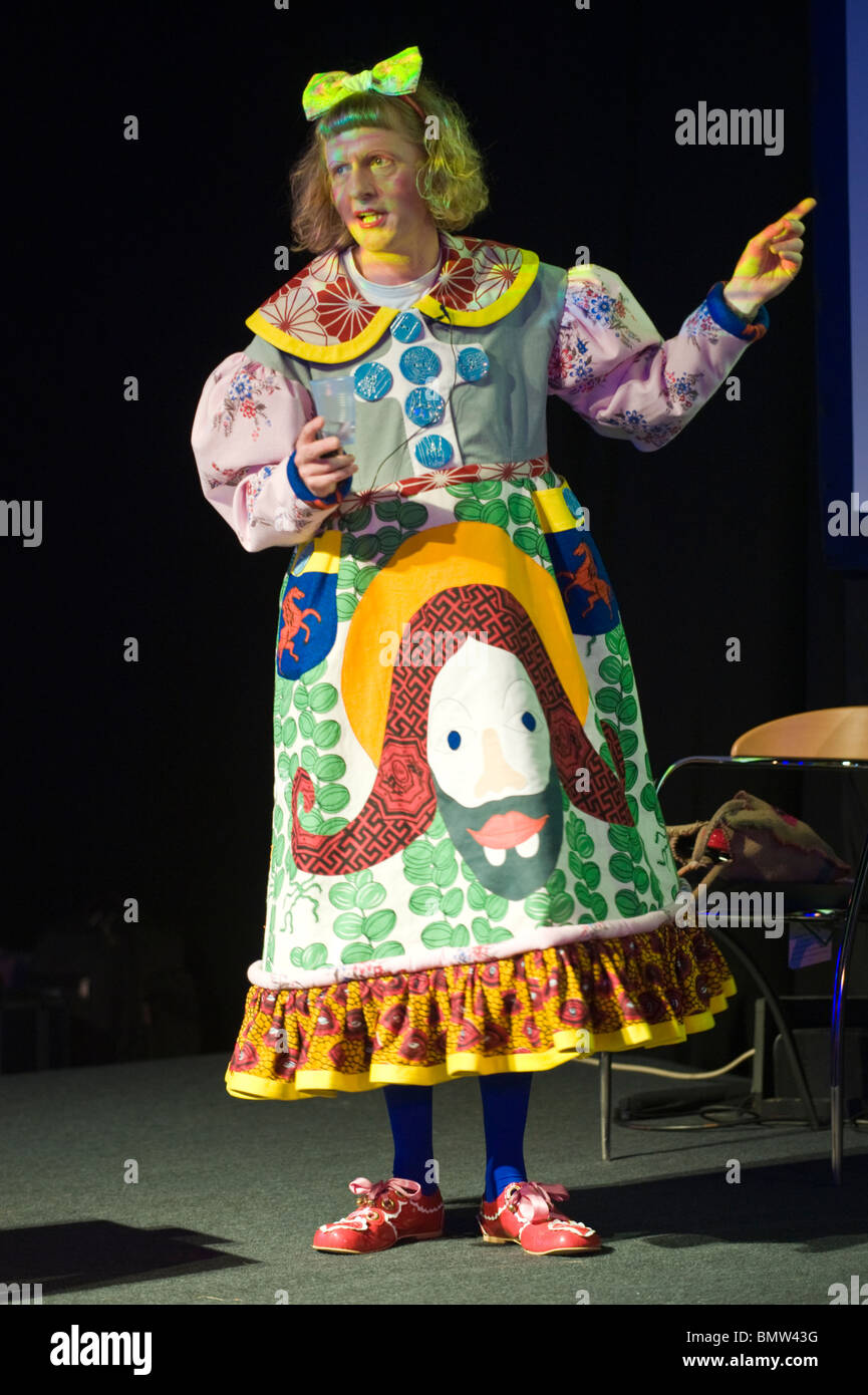 Artist Grayson Perry pictured speaking about his work at Hay Festival ...