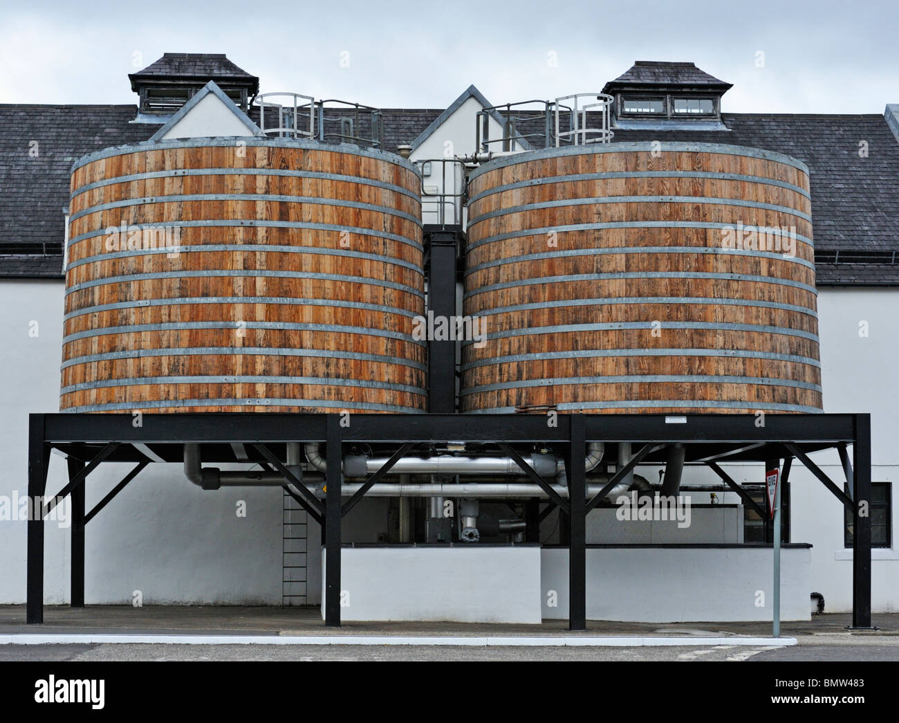 Wooden worm condensers. Dalwhinnie Whisky Distillery, Dalwhinnie ...