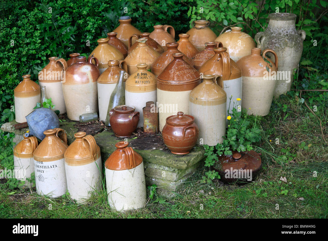 A collection of demijohns Stock Photo - Alamy