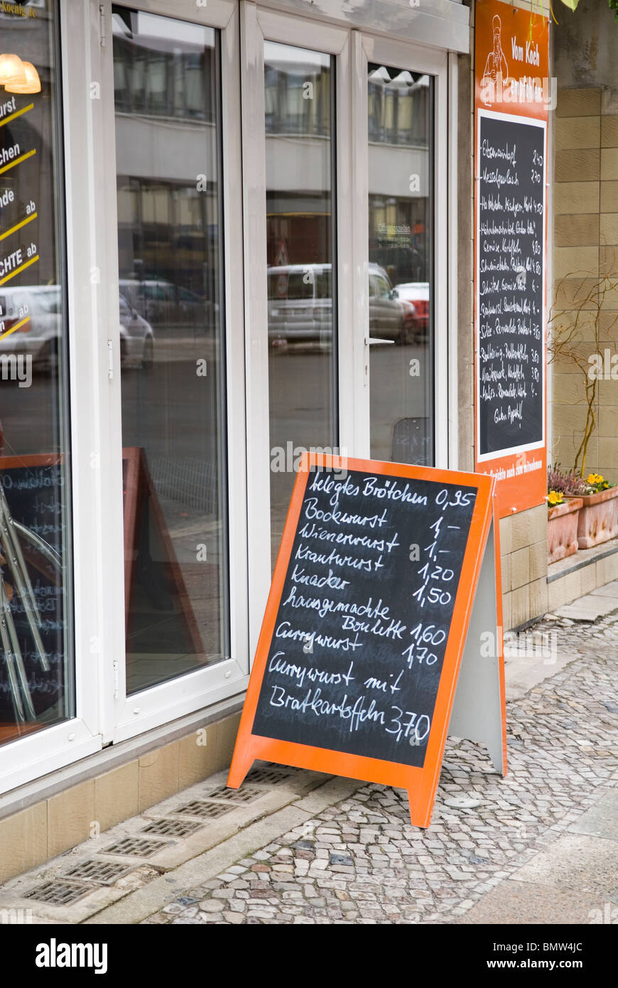 Restaurant menu board outside Berlin Germany Europe Stock Photo - Alamy