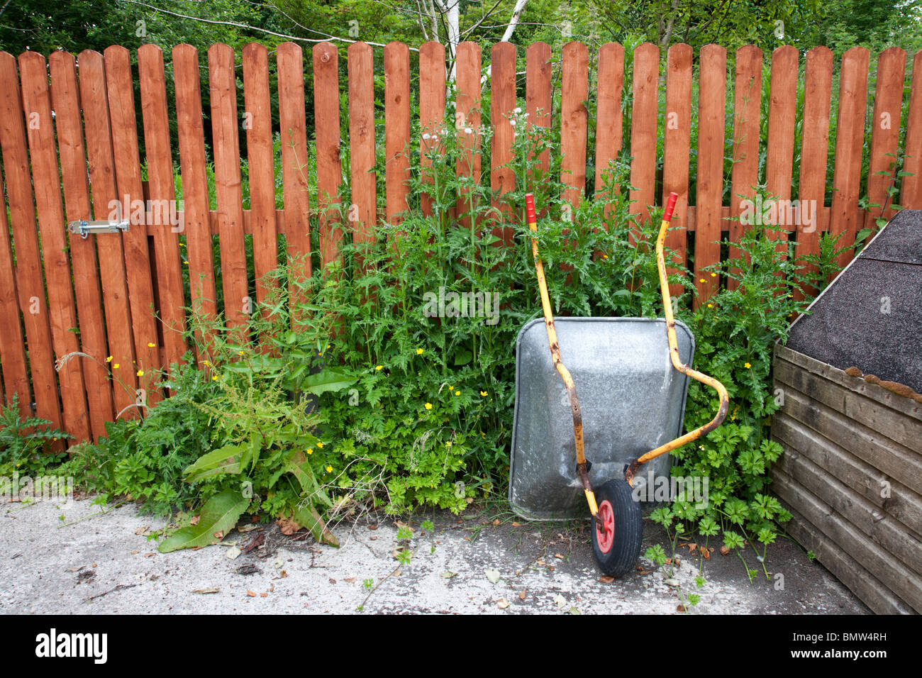 Untidy Back garden, Ireland Stock Photo - Alamy