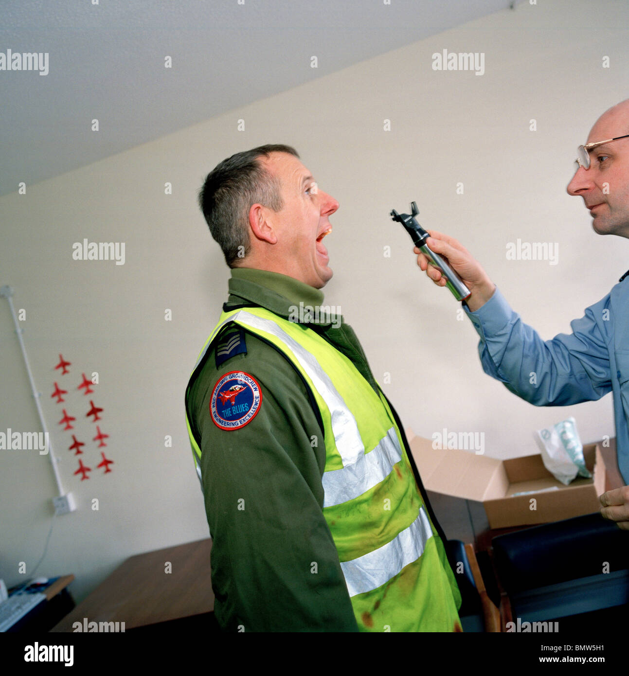 Member of the 'Red Arrows', Britain's Royal Air Force aerobatic team ...