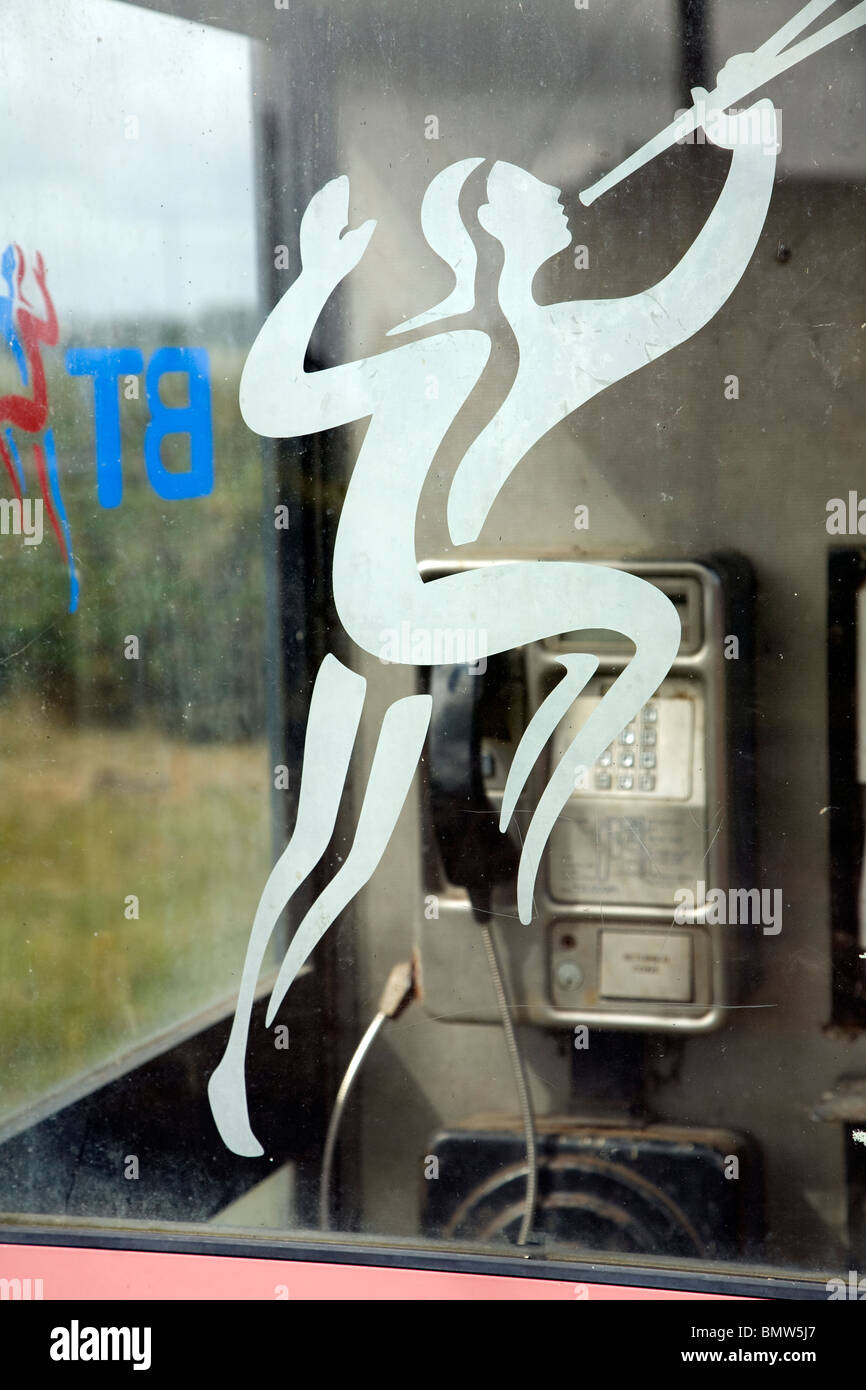 British Telecommunications piper logo phone box Stock Photo - Alamy