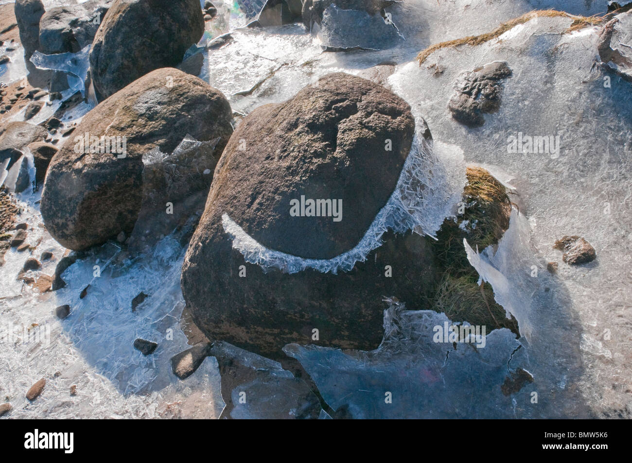 Ice formations on rocks Loch Etive Scotland Stock Photo - Alamy