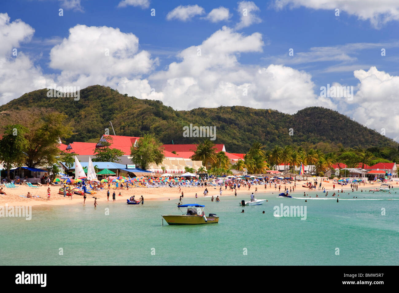 Caribbean, St Lucia, Rodney Bay, Reduit Beach Stock Photo - Alamy