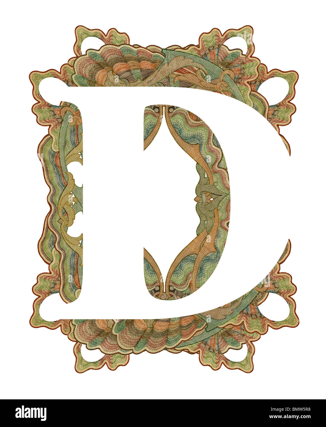 Luxuriously illustrated old capital letter D Stock Photo - Alamy