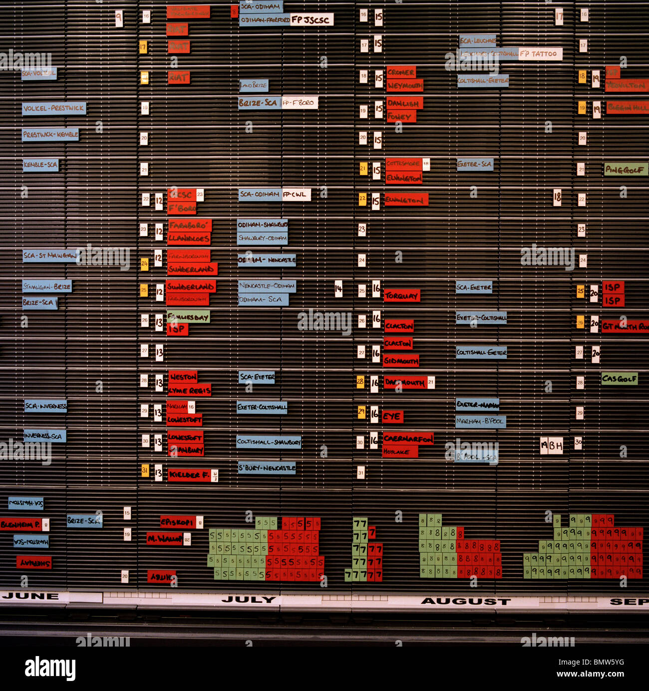 Detail of admin flight planning at the 'Red Arrows', Britain's Royal ...