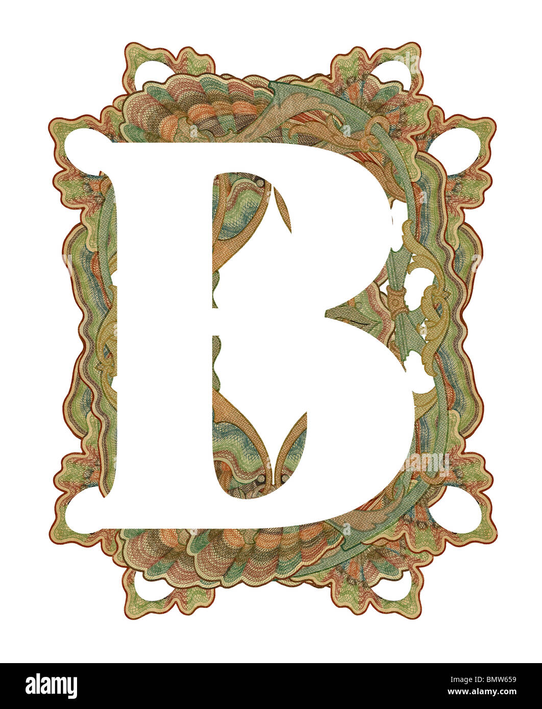Luxuriously illustrated old capital letter B Stock Photo - Alamy