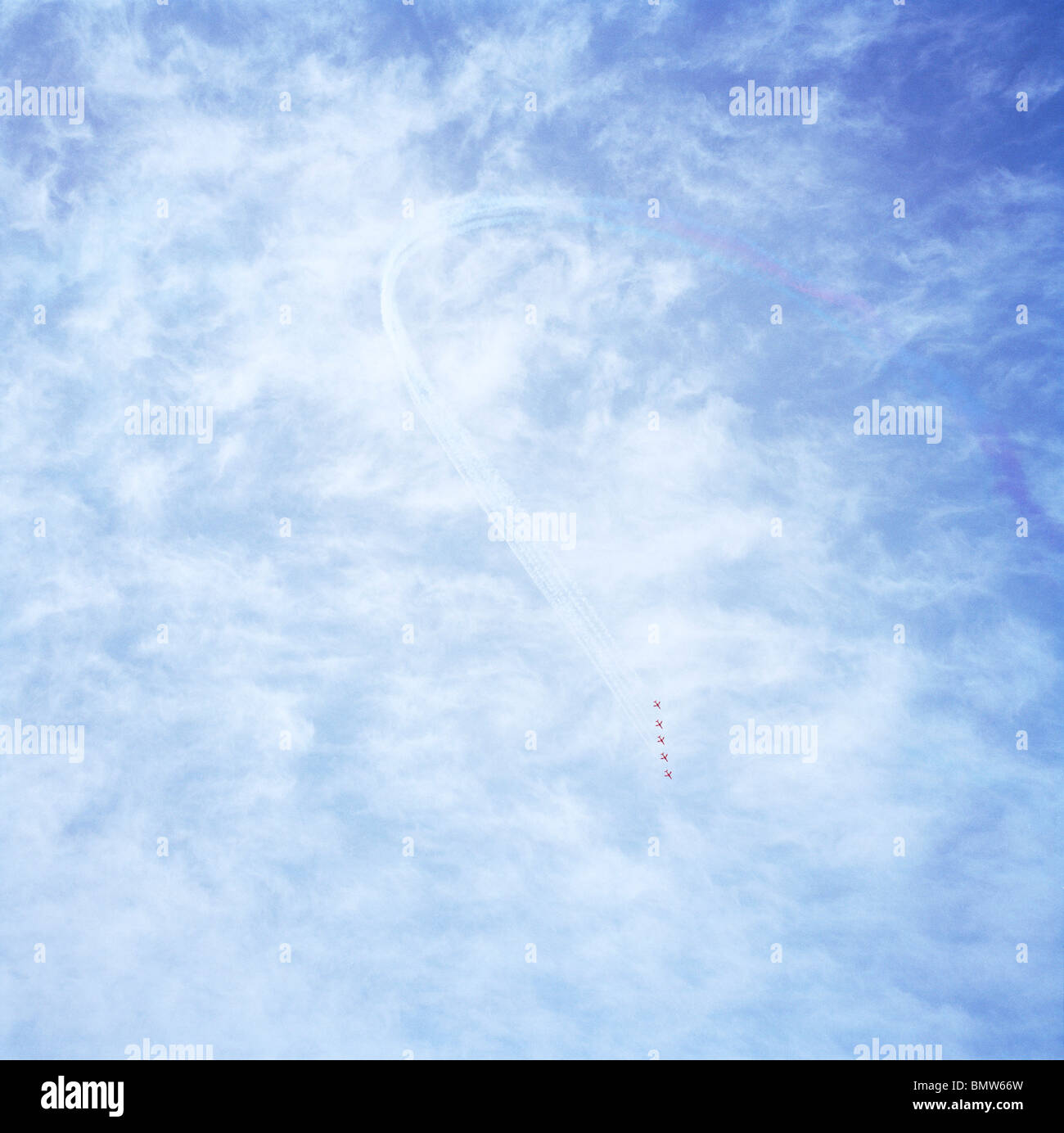 Five Hawk jets from the elite 'Red Arrows', Britain's prestigious Royal ...