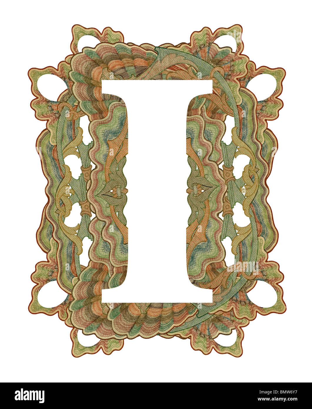 Luxuriously illustrated old capital letter I Stock Photo - Alamy