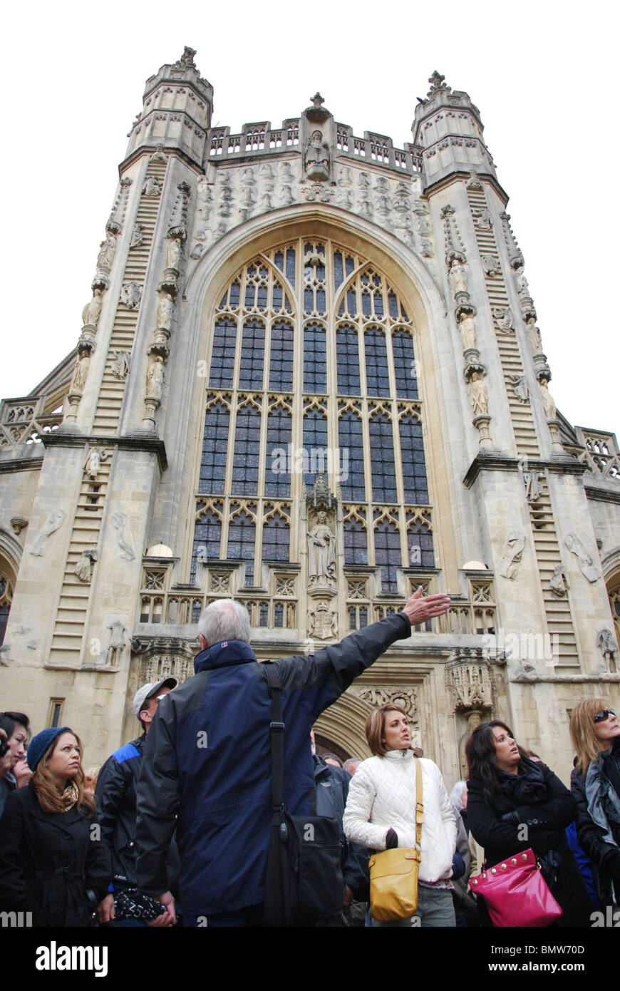 Bath Abbey with tourist guide, Somerset United Kingdom Stock Photo - Alamy