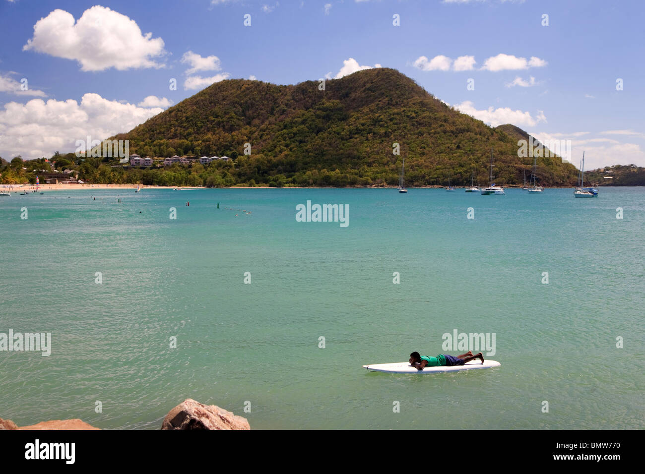 Caribbean, St Lucia, Rodney Bay, Reduit Beach Stock Photo - Alamy