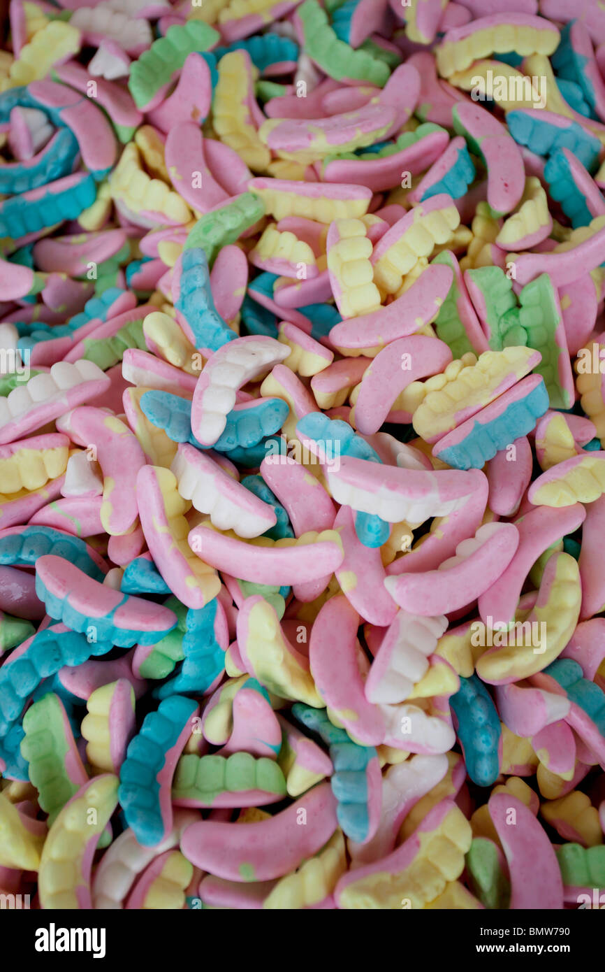 teeth shaped sweets Stock Photo - Alamy