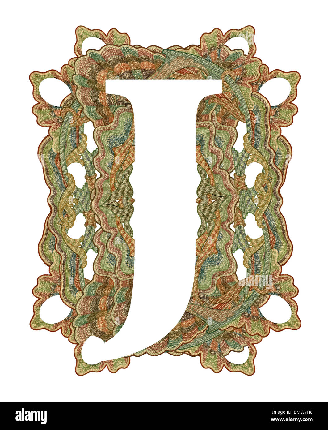 Luxuriously illustrated old capital letter J Stock Photo - Alamy