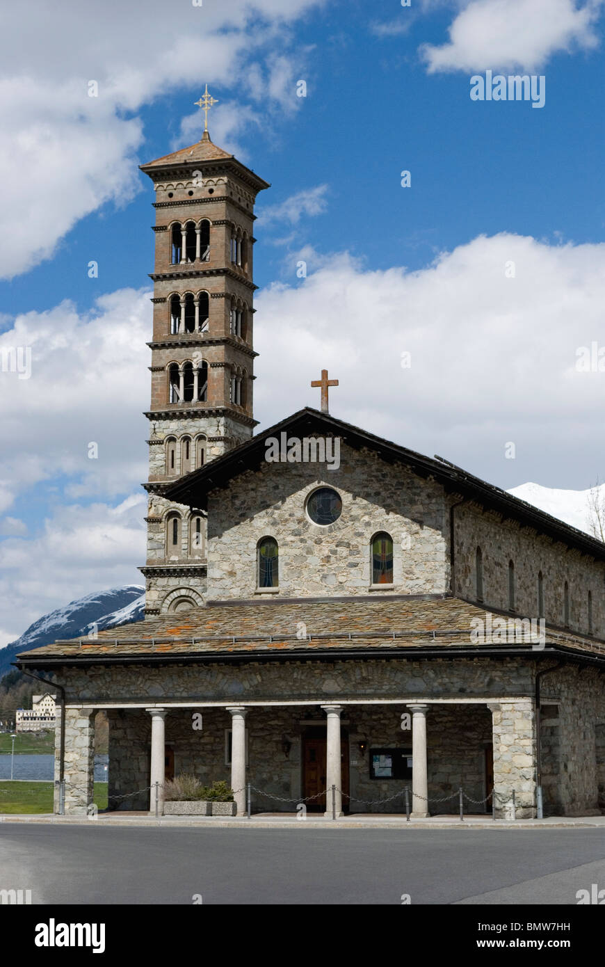 ROMANESQUE ST. KARL CHURCH, ST. MORITZ-BAD, ST. MORITZ, UPPER ENGADIN ...