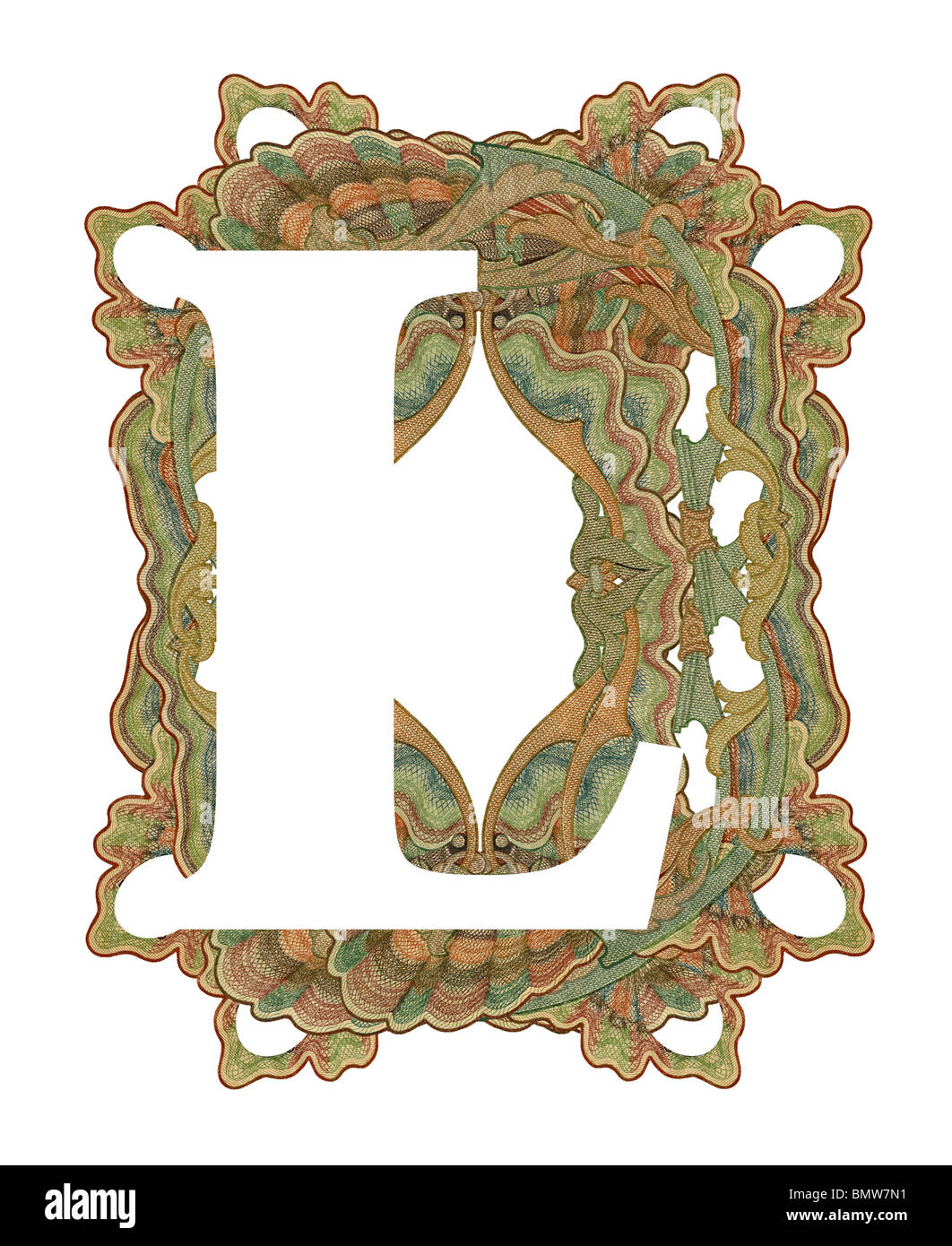 Luxuriously illustrated old capital letter L Stock Photo - Alamy