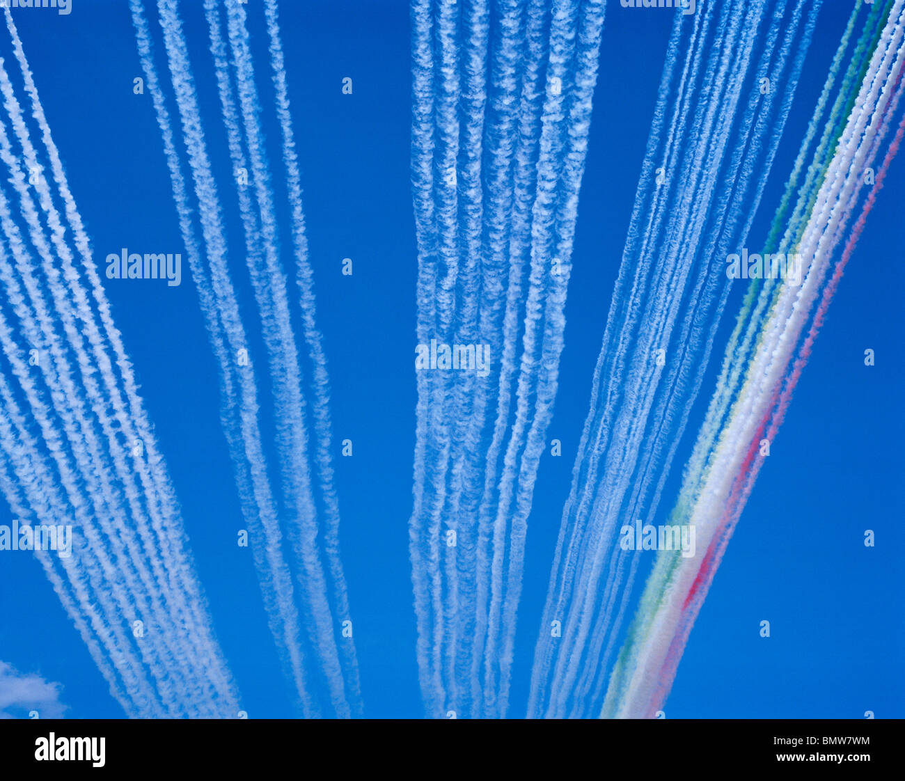Smoke trails of forty leading European aerobatic display aircraft left ...