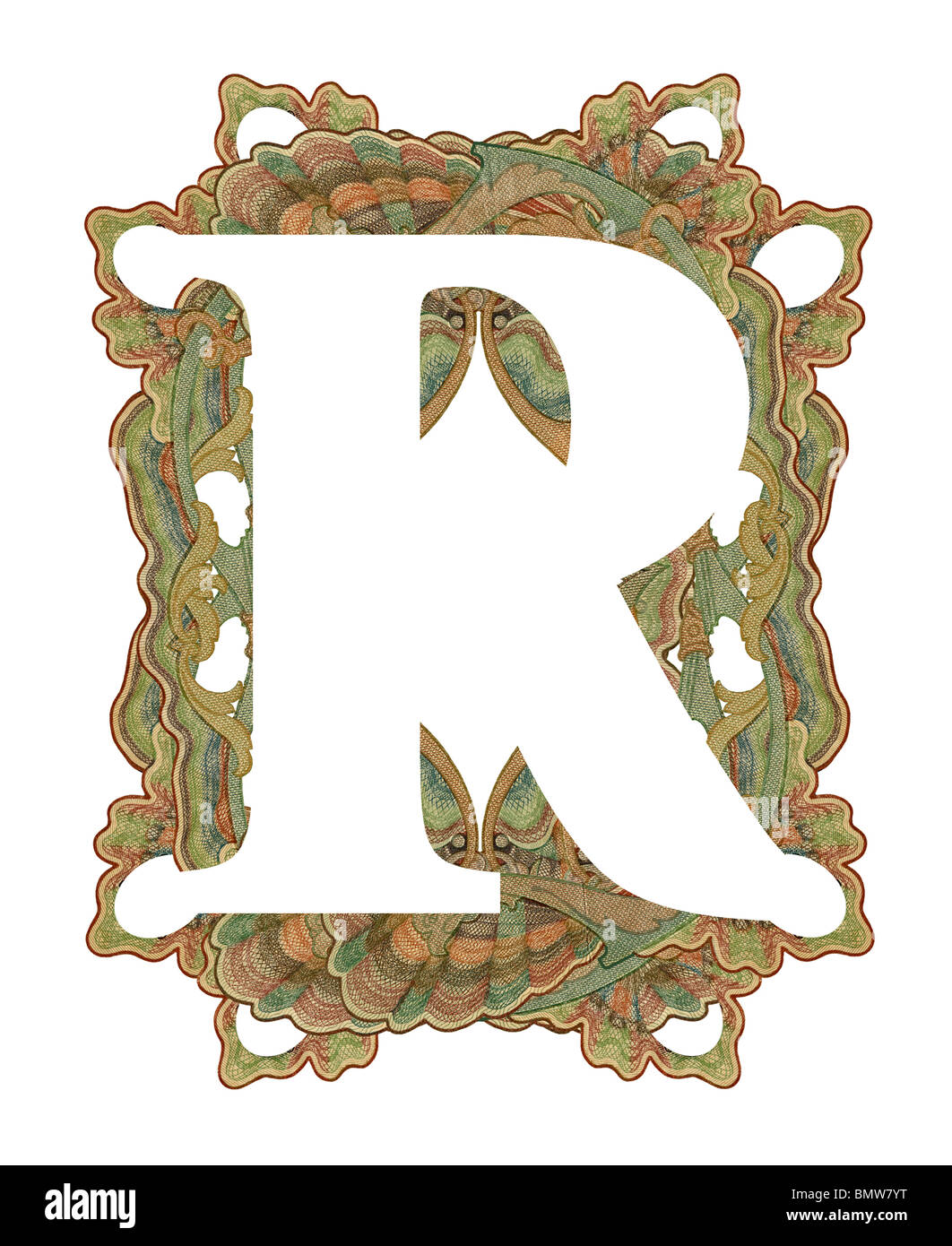 Luxuriously illustrated old capital letter R Stock Photo - Alamy