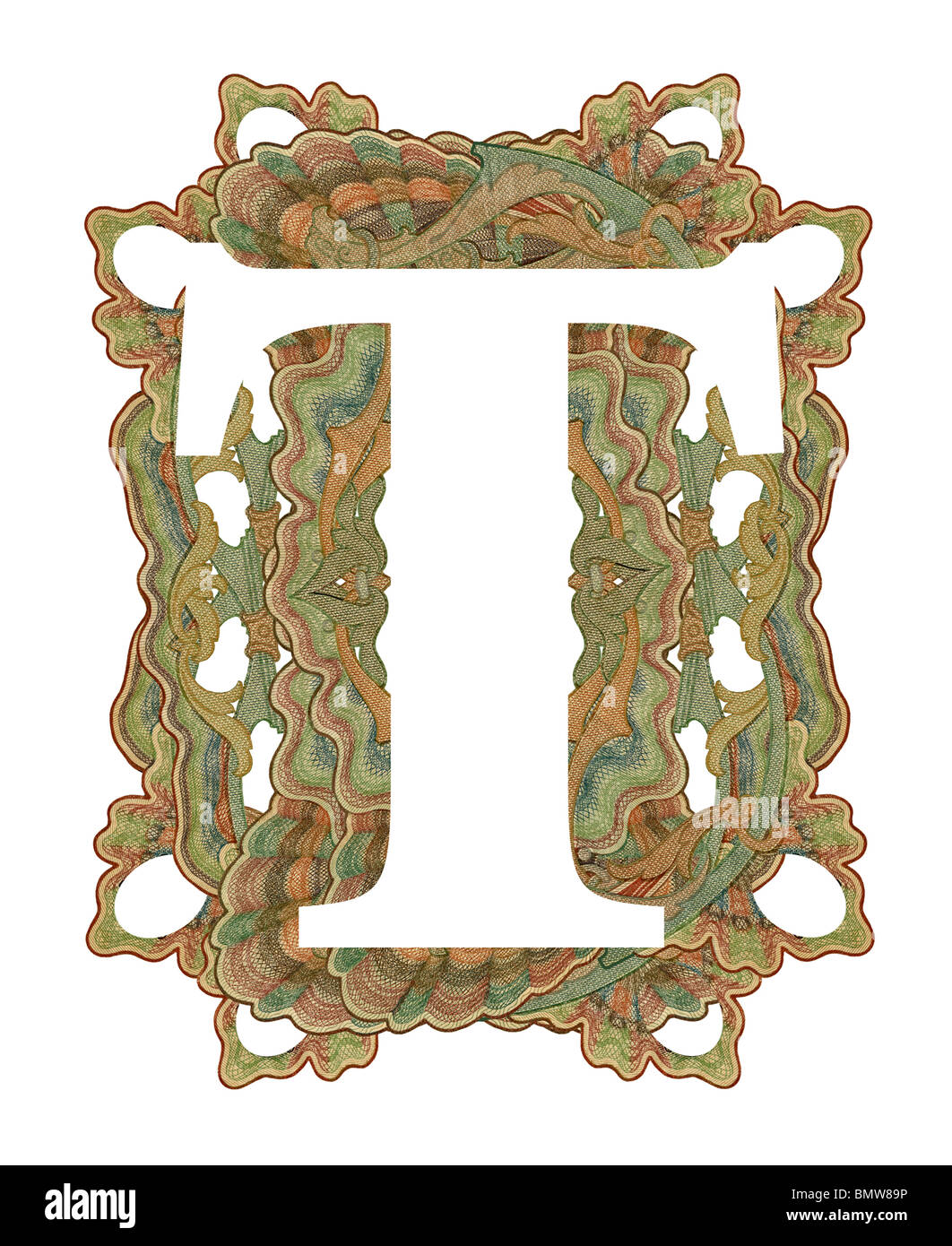 Luxuriously illustrated old capital letter T Stock Photo - Alamy