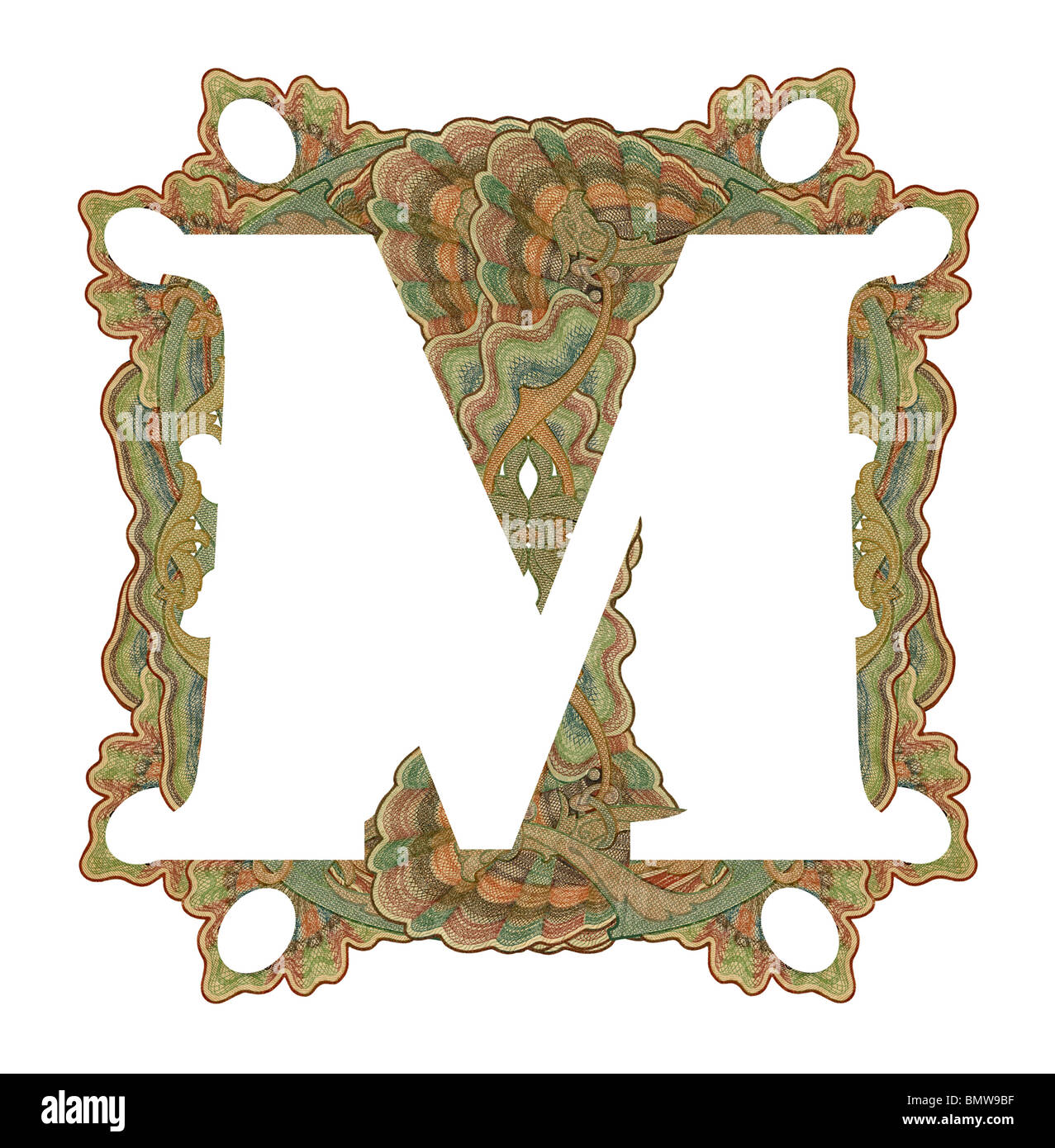 Luxuriously illustrated old capital letter M Stock Photo - Alamy