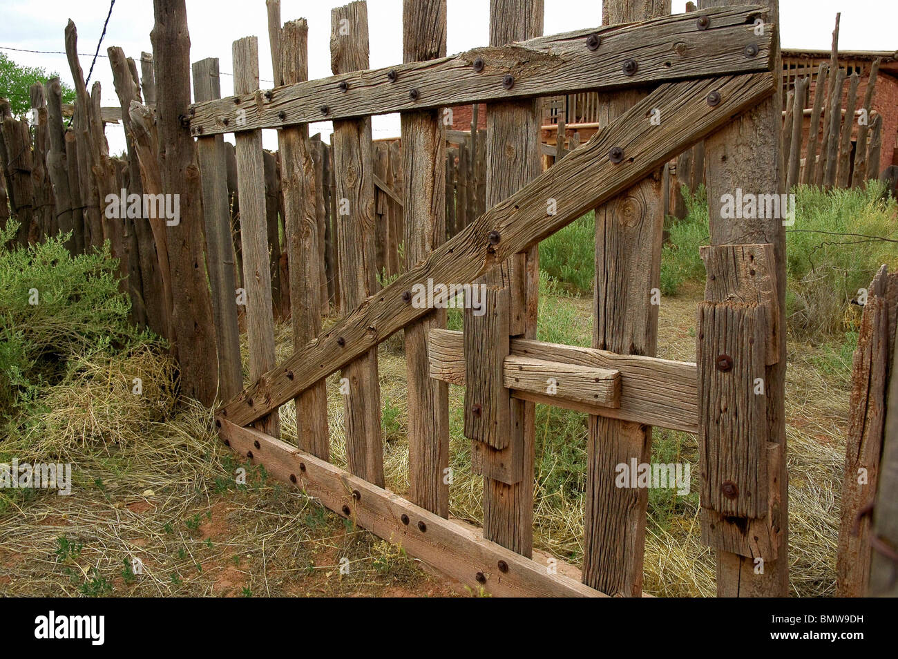 weathered wooden corral Arizona Stock Photo - Alamy