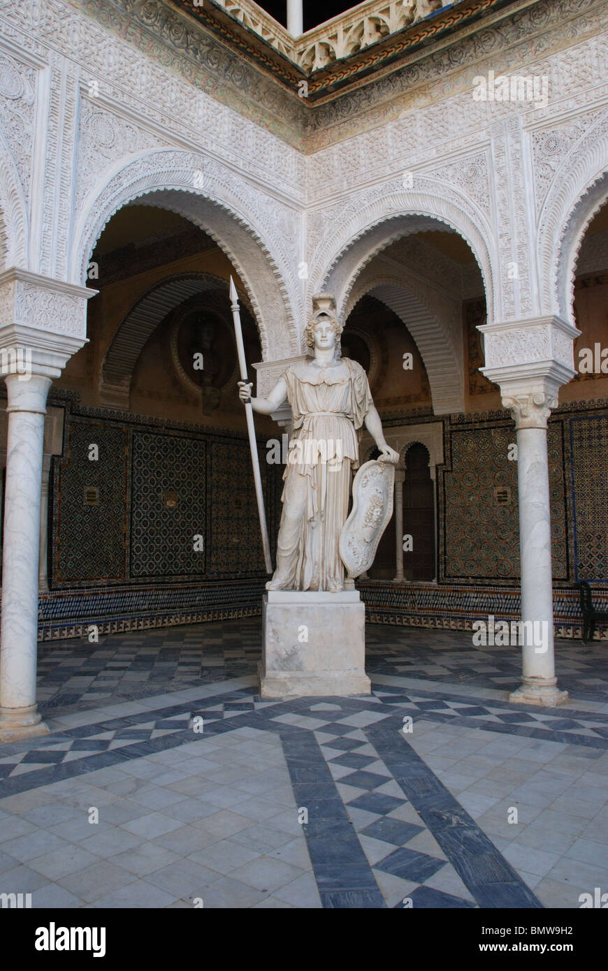 Statuette of Astarte-Tanit in the courtyard, Casa de Pilatos, Seville ...
