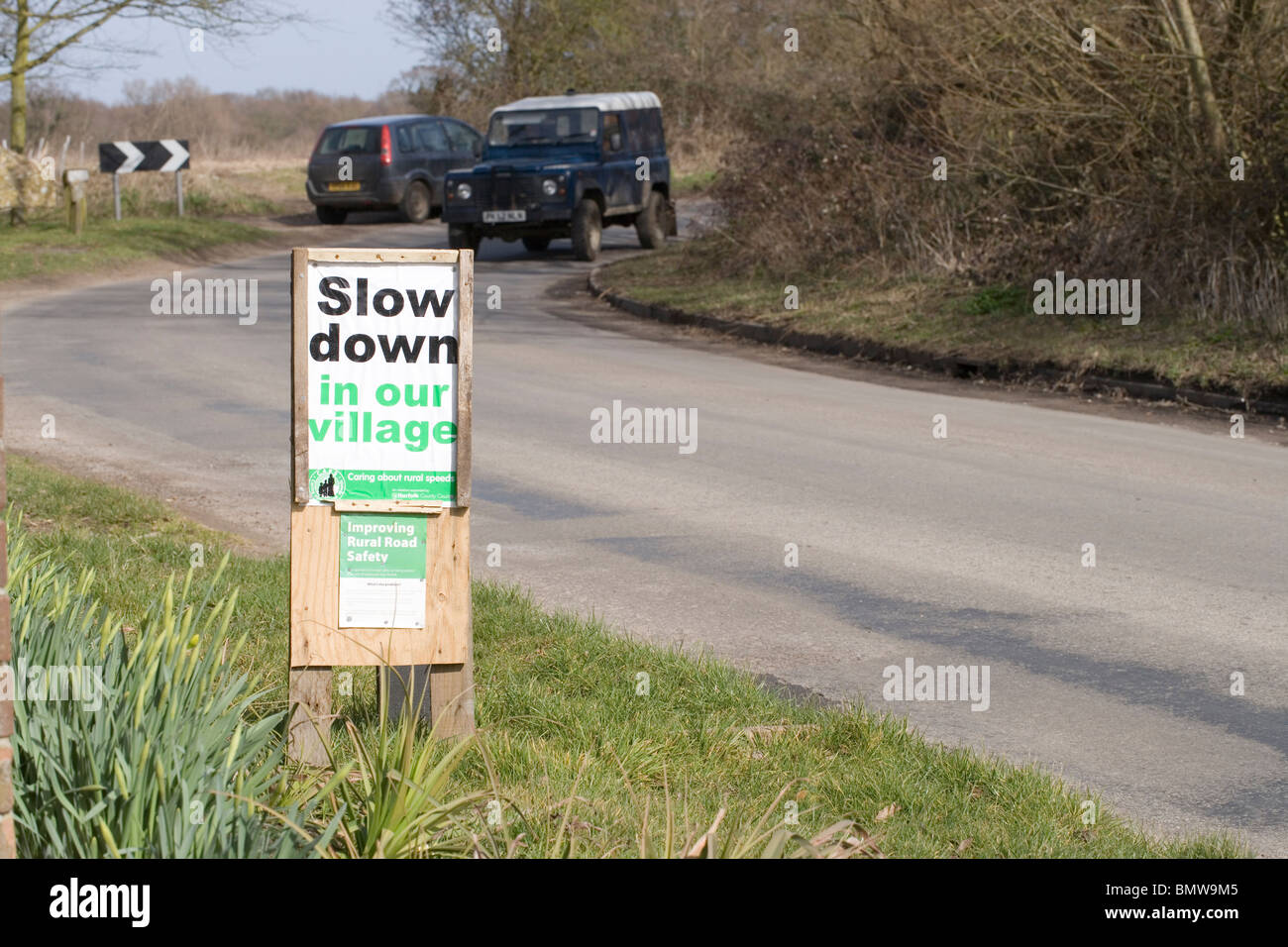 Signs; improving rural safety. 'Slow Down in Our Village'. Hickling ...