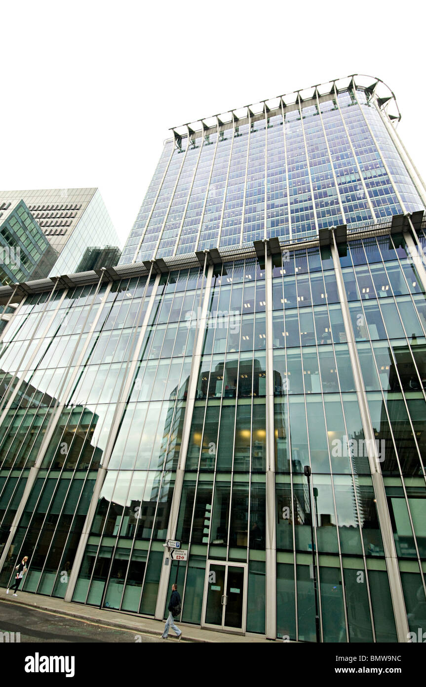 high rise offices in the city of london with large expanses of glass ...