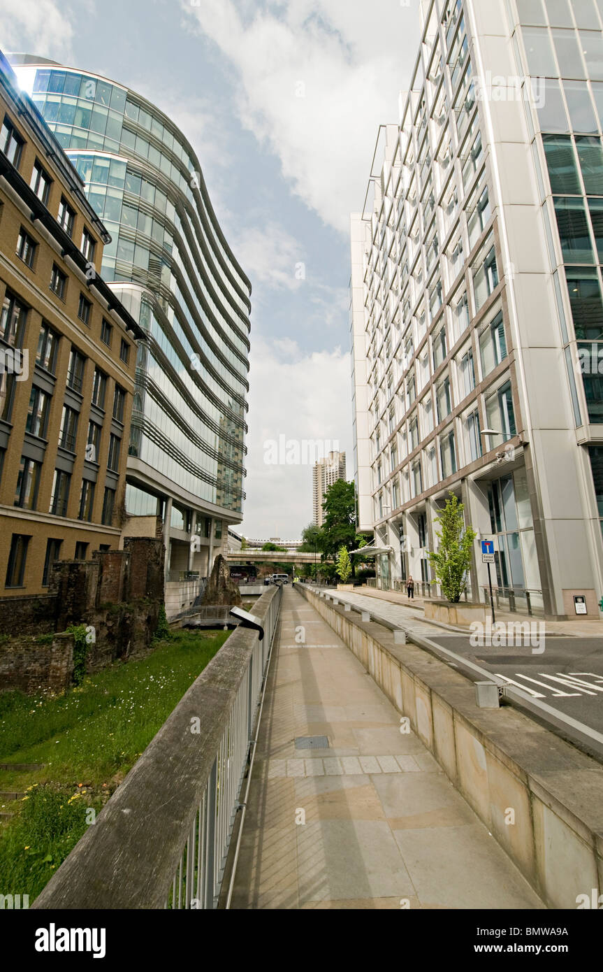 old parts of london wall off noble street in the city of london Stock ...