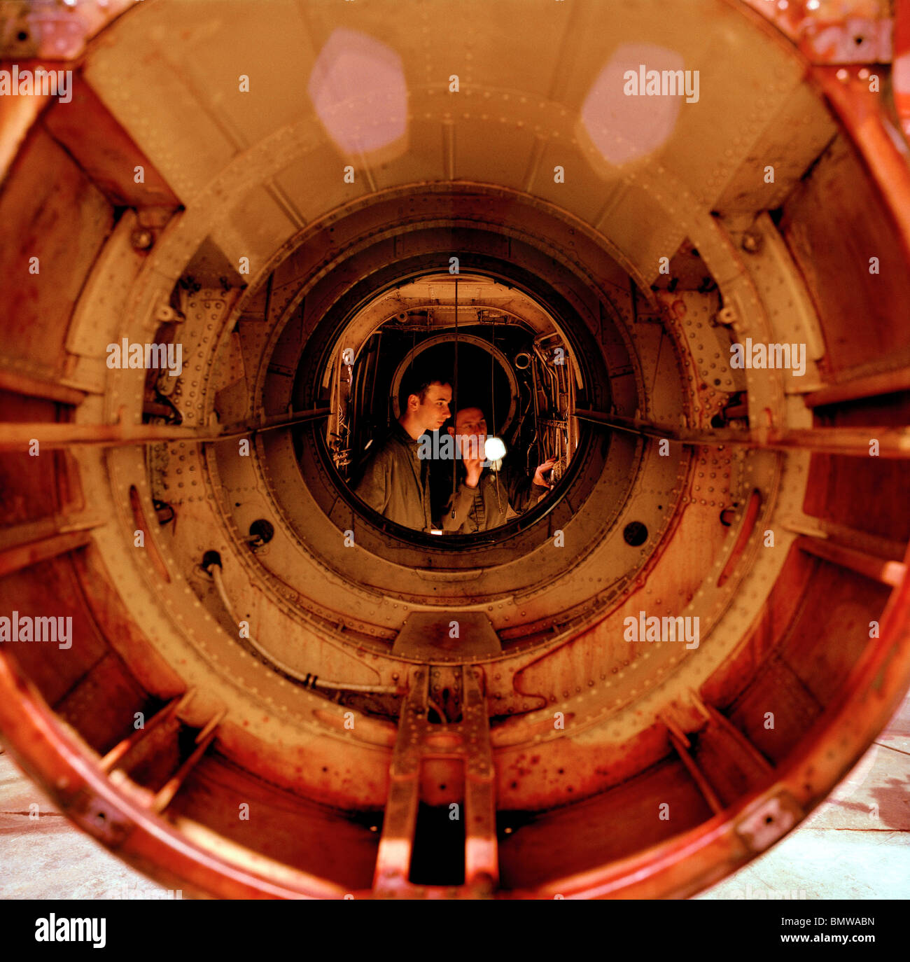 Propulsion engine specialist inspects internal Hawk of the 'Red Arrows ...