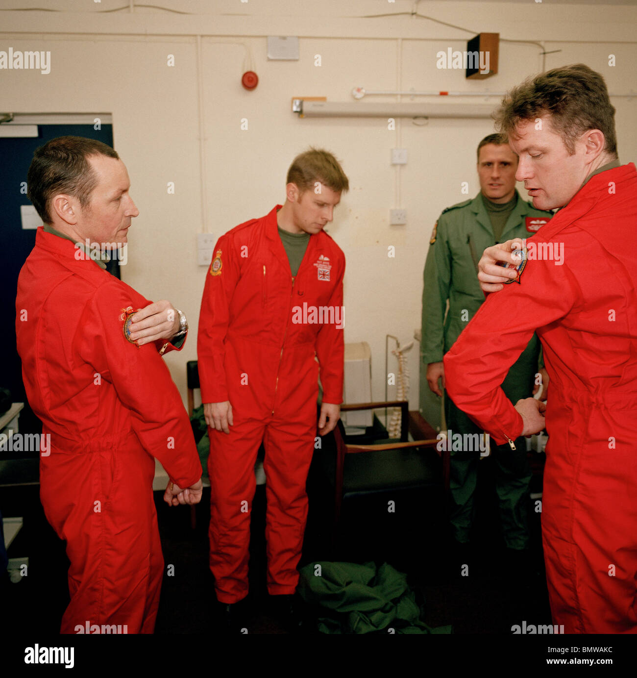 Pilots of the the 'Red Arrows', Britain's Royal Air Force aerobatic ...