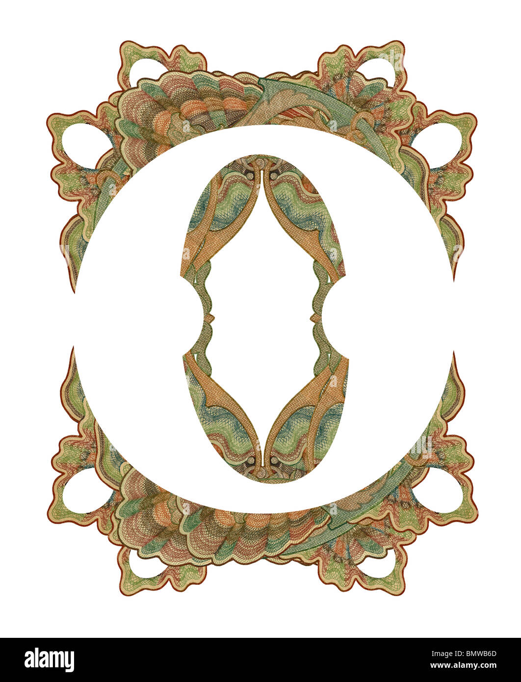 Luxuriously illustrated old capital letter O Stock Photo - Alamy