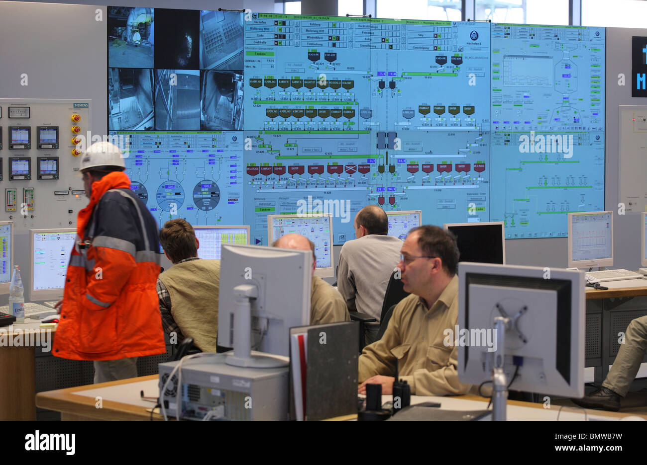 The control centre of ThyssenKrupp Steel AG, Duisburg, Germany Stock ...