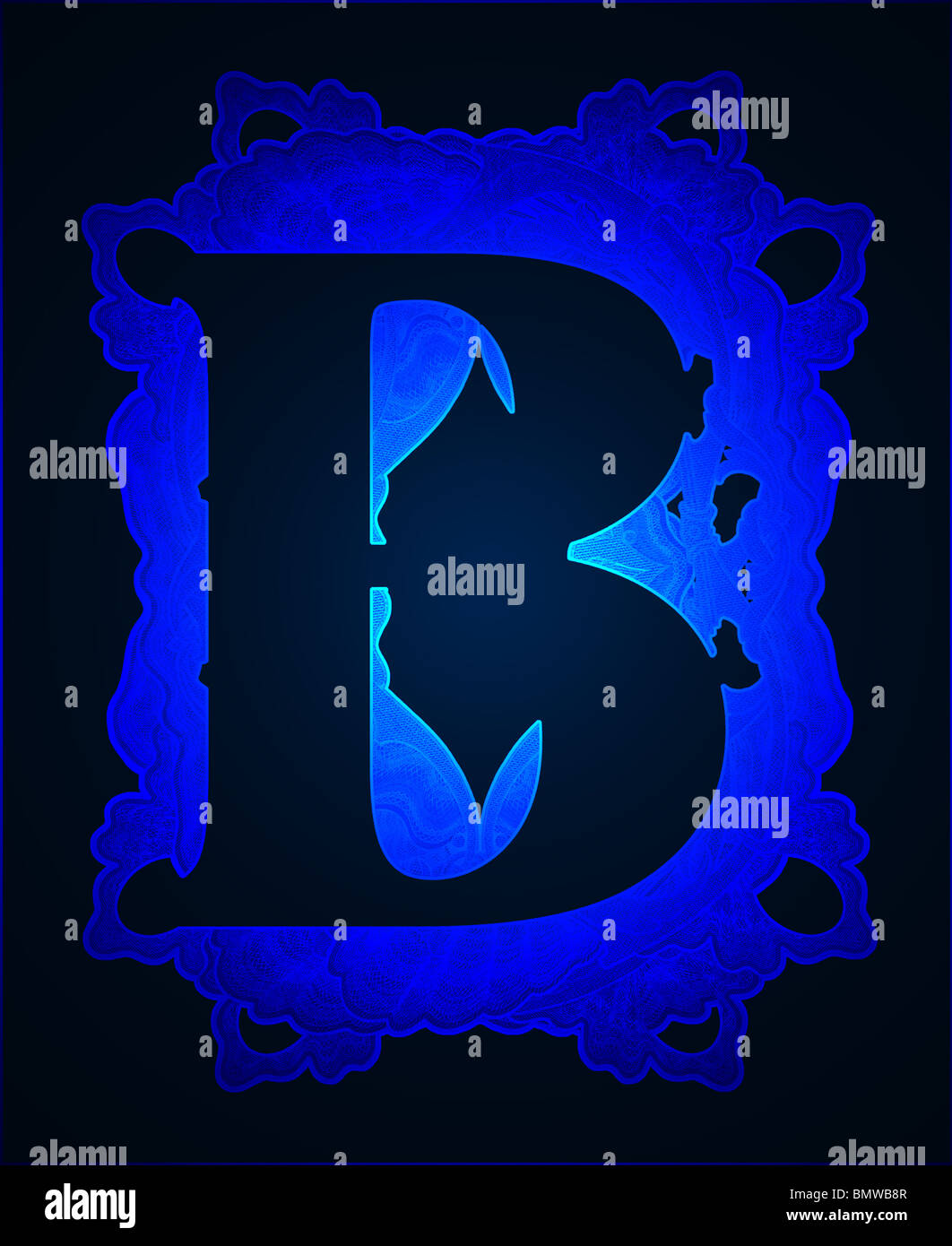 Neon capital letter B Stock Photo - Alamy