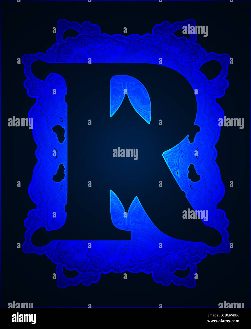 Neon capital letter R Stock Photo - Alamy