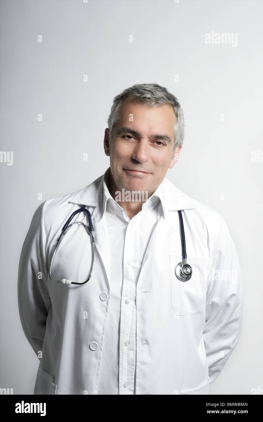 expertise doctor senior gray hair smiling portrait Stock Photo - Alamy
