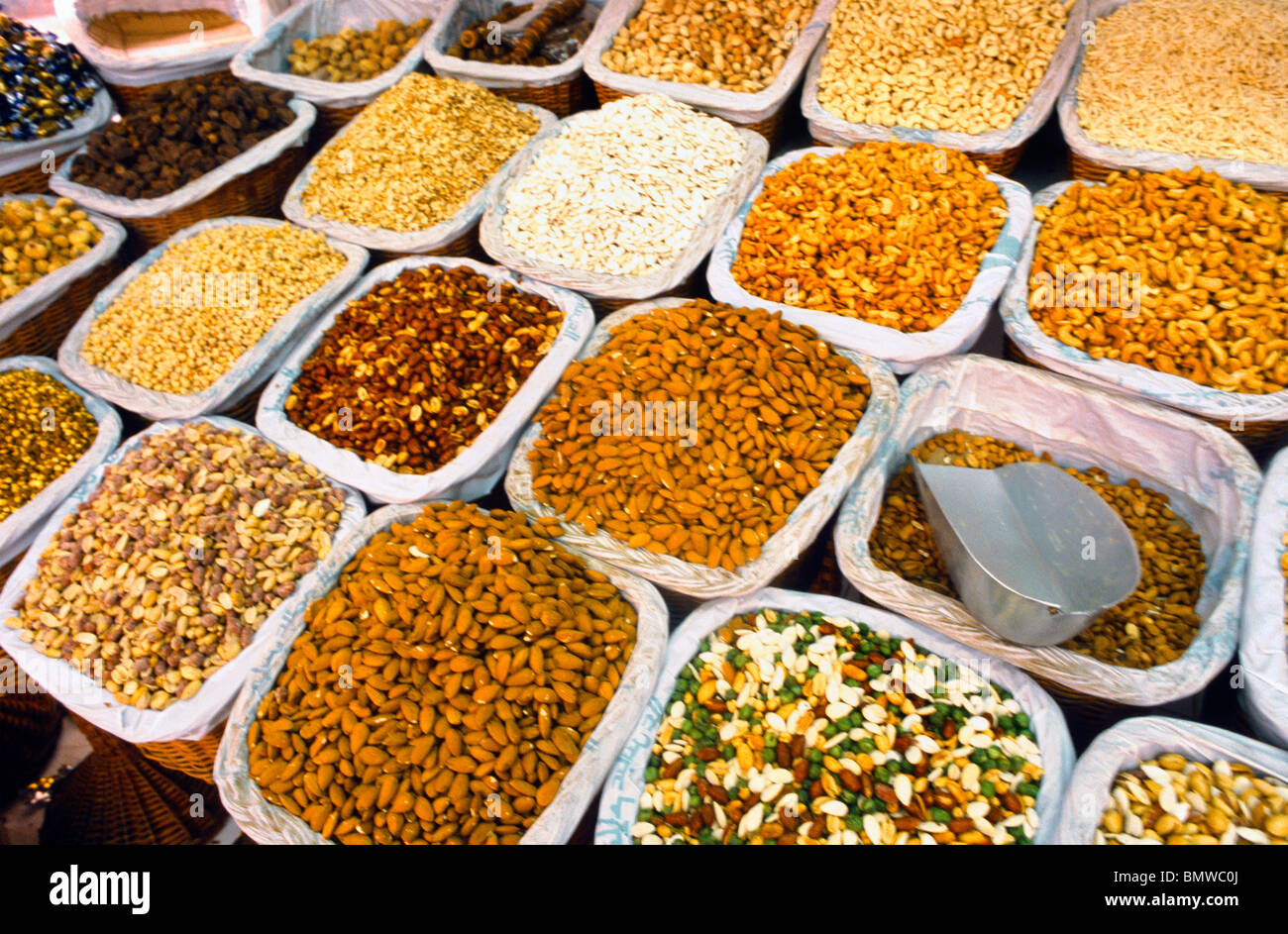 Dubai UAE Dubai Souk Spice Market Spices In Sacks Stock Photo - Alamy