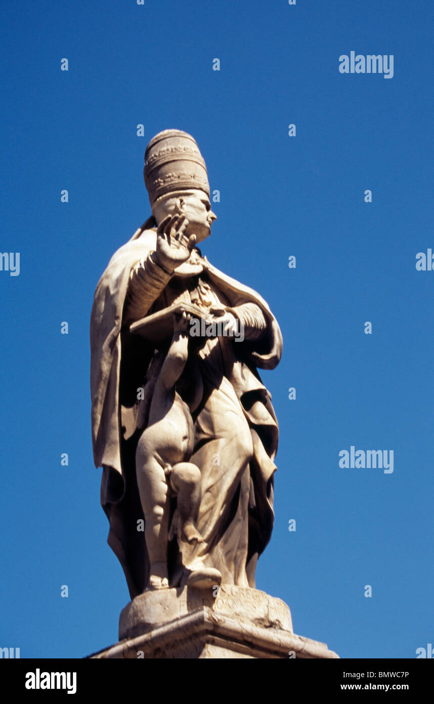 Palermo Sicily Italy Statue Of Pope Saint Gregory Outside Palermo ...