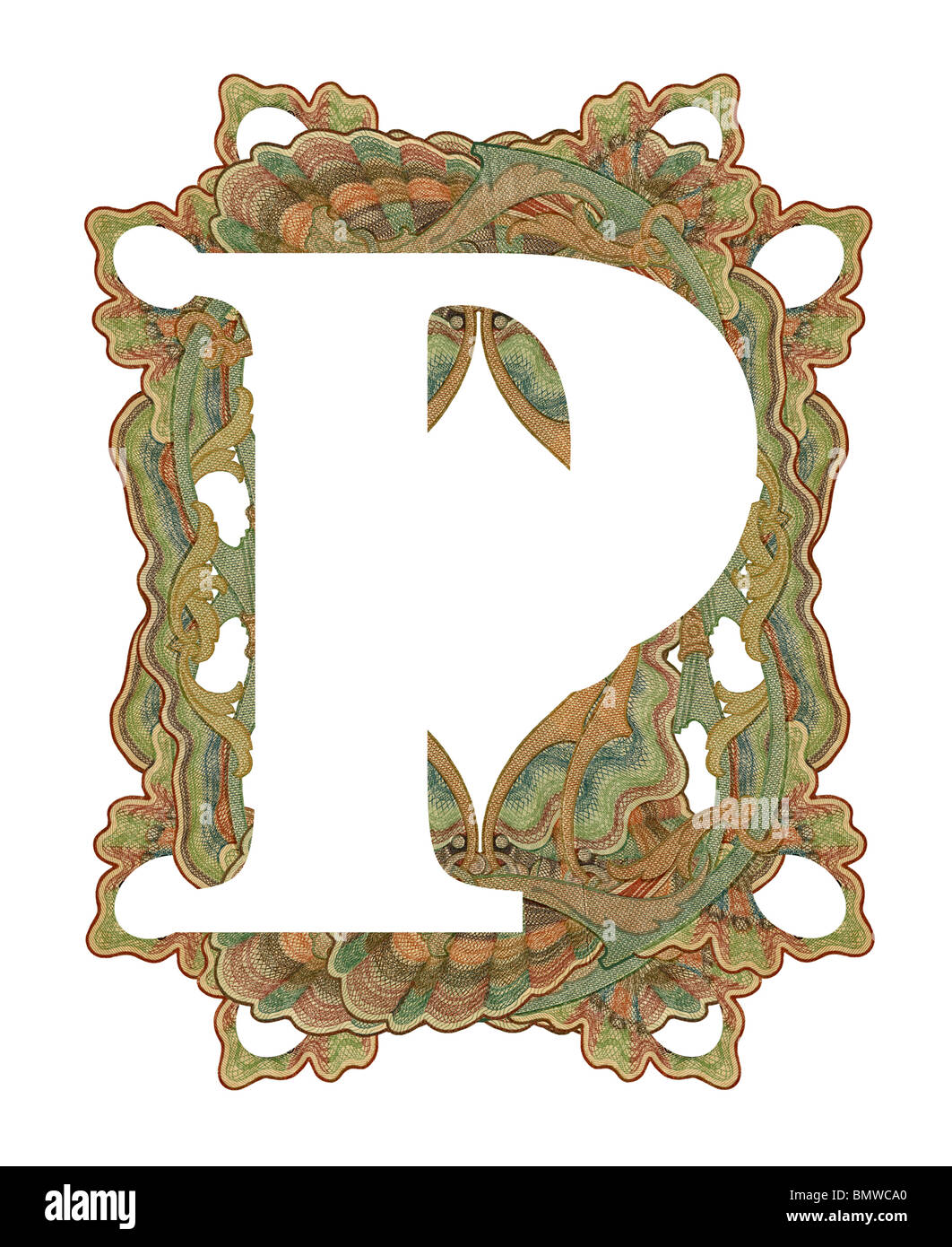 Luxuriously illustrated old capital letter P Stock Photo - Alamy