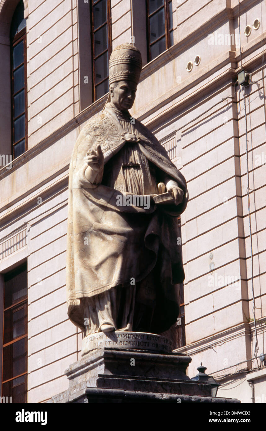 Palermo Sicily Italy Statue Of Pope Saint Sergio Outside Palermo ...
