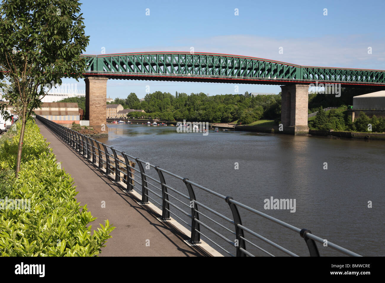 The Queen Alexandra bridge over the river Wear in Sunderland, seen from ...