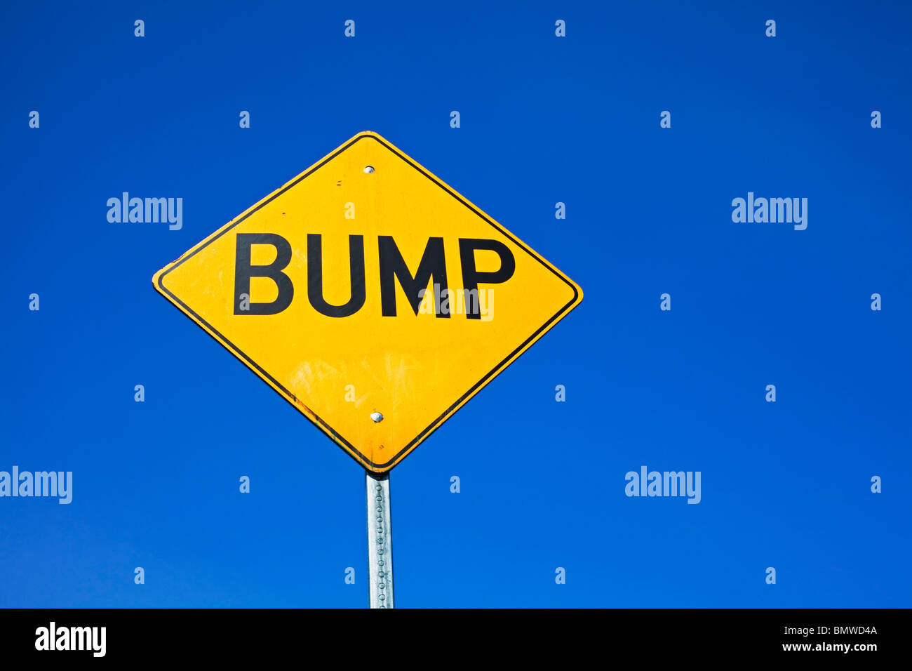 bump sign posted on residential street Stock Photo - Alamy