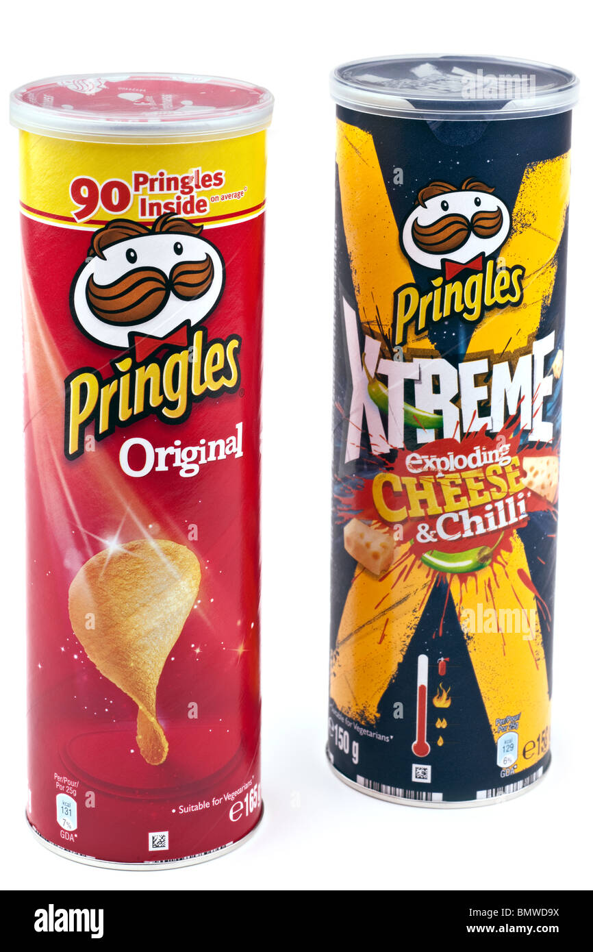 Two 150g cartons of Pringles crisp chips Original flavour and Xtreme ...