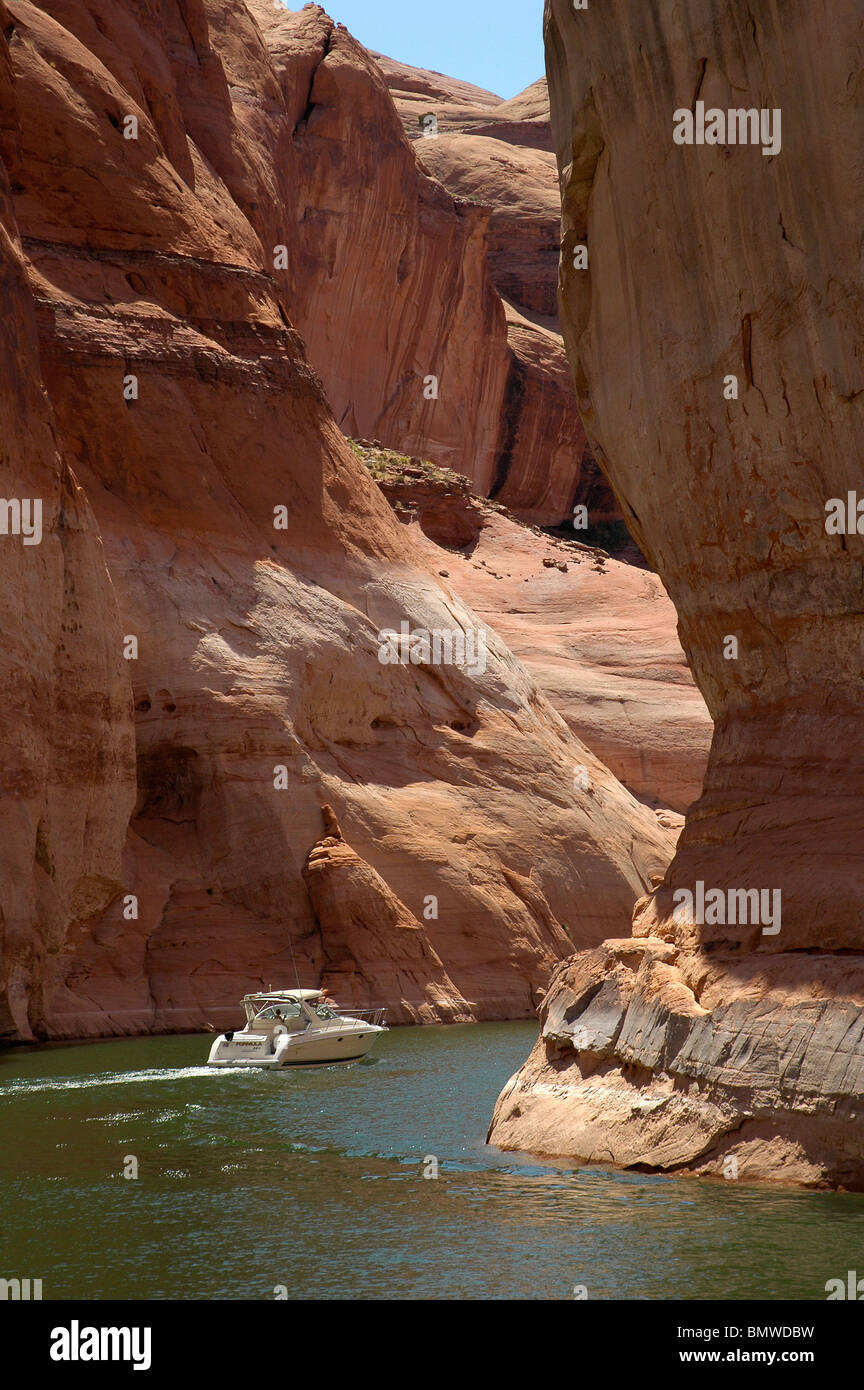 entrance to Rainbow Bridge from Lake Powell Arizona Utah Stock Photo ...
