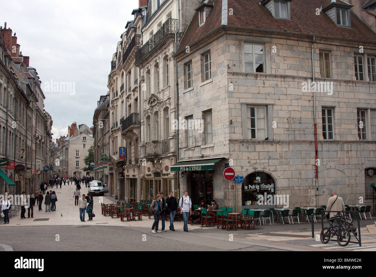 narrow windows door street shop buildings people Stock Photo - Alamy