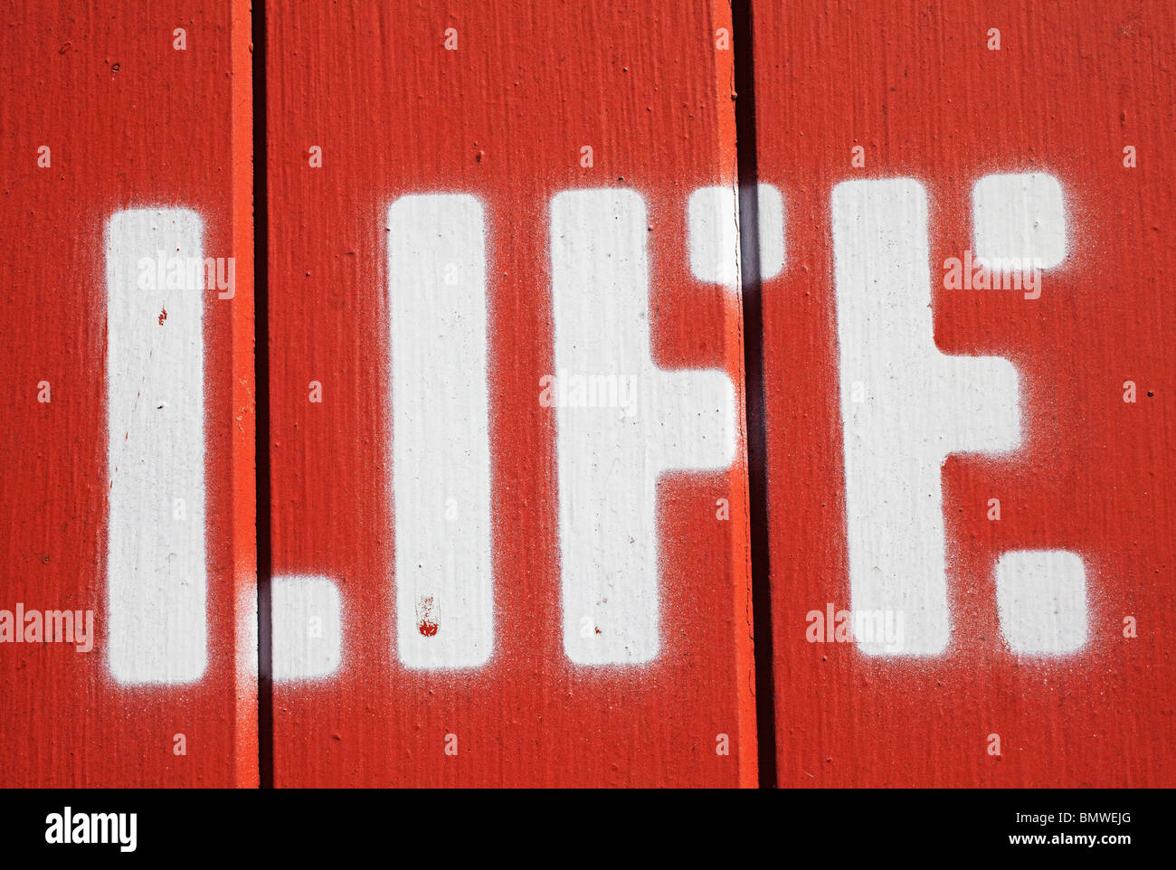 life written on life ring container Stock Photo - Alamy