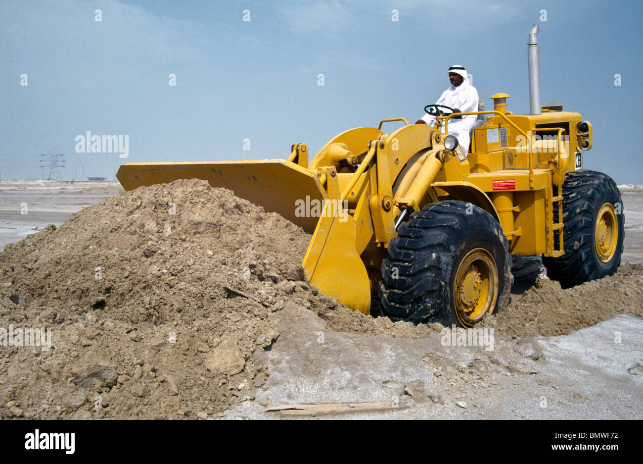 Dubai UAE Construction Man On Jcb Bulldozer Stock Photo - Alamy