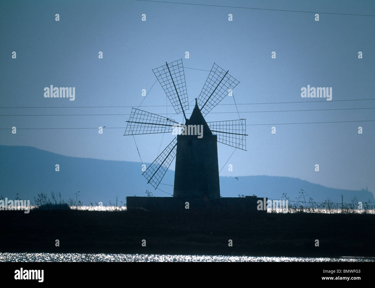 Trapani Sicily Italy Windmill Stock Photo - Alamy
